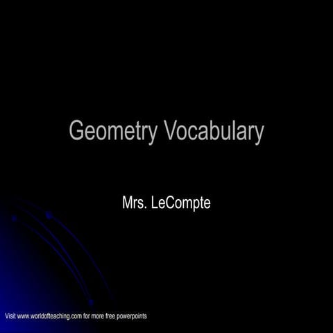 1st Set Of Geometry Vocabulary 1 Unit 3 Comprehensive Curriculum | PPT