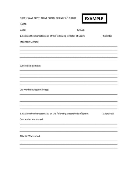 Natural science example exam | PDF