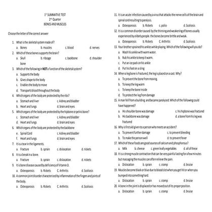 1st summative test science | DOCX