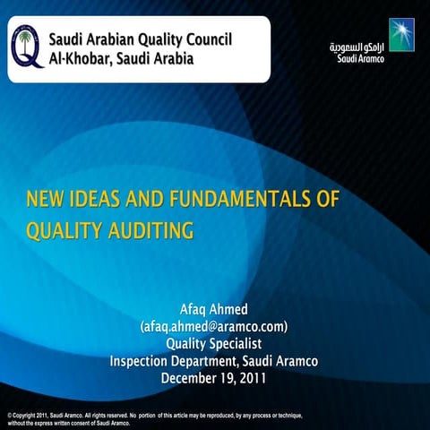 Saudi Aramco Inspection Checklist (SAIC) | PDF
