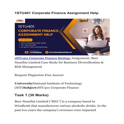1STU401 Corporate Finance Assignment Help.pdf