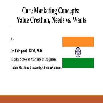 Marketing Management - Unit 1 - Core Marketing Concepts: Value Creation ...