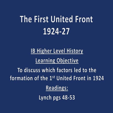1st united front lesson outline | PPT