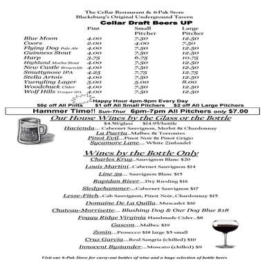 UpStairs Drink Menu (1st Page) | DOC