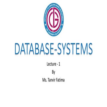 Introduction To Database Systems Presentationpptx 