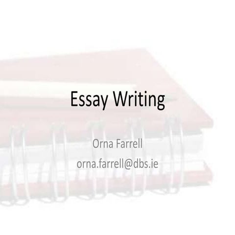1st Year Essay Writing 2009 | PPTX
