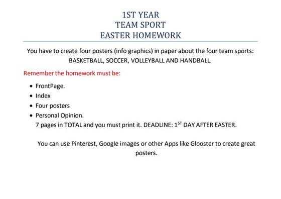 1st year infographics team sports poster | PPT