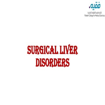 SURGICAL LIVER DISORDERS, A DETAILED DESCRIPTION | PDF