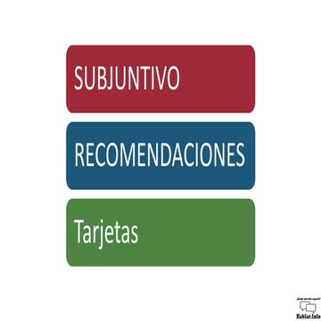 Subjuntivo Recomendaciones Tarjetas | PDF
