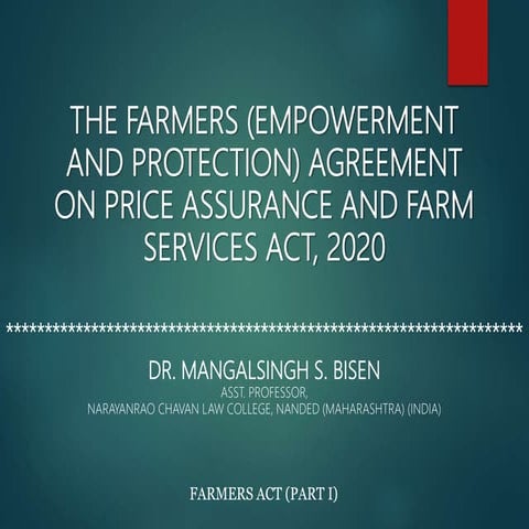 1 THE FARMERS ACT (PART I) | PPT