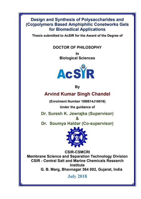 CSIR GATE JRF Award Letter