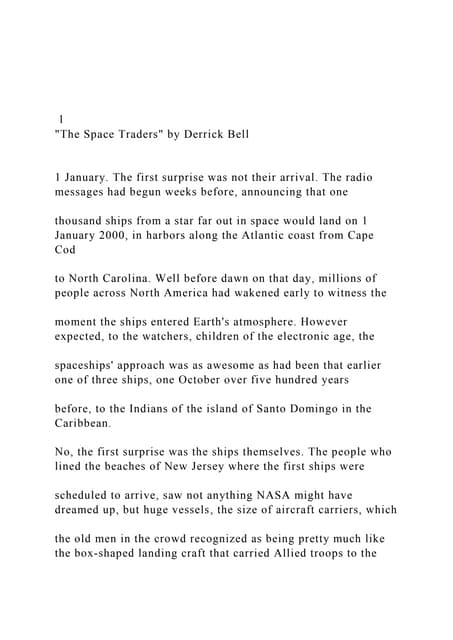 Space Traders by Derrick Bell | PDF