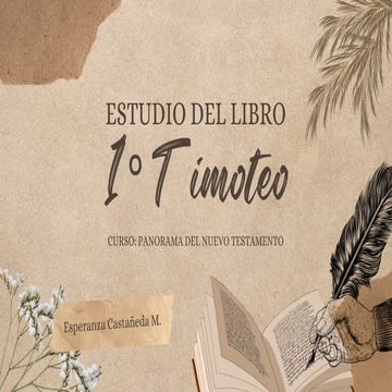 1° Timoteo panorama del libro de timoteo | PDF