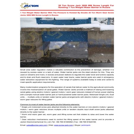 1 ton weight water barrier with the pressure is hoisted by double 20 ...