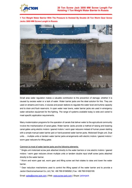 Worm gear screw jack for canal gate, motorized screw jack hoisting ...