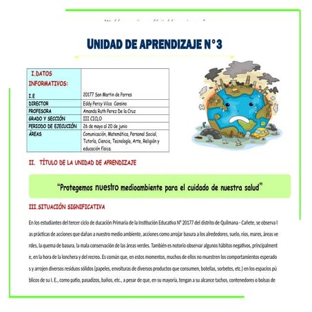 1º UNIDAD 3 - MEDIO AMBIENTE.docxxxxxxxx | DOCX