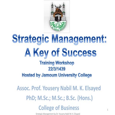 Strategic Management Training Workshop for University College Jamoum ...
