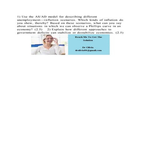 1) Use the ASAD model for describing different unemployment—inflati ...