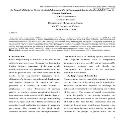 CSR OF COMMERCIAL BANKS | PDF