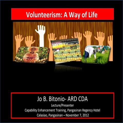 Volunteerism as a Way of Life | PPT