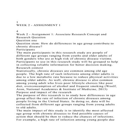 1WEEK 2 - ASSIGNMENT 14Week 2 - Assignment 1 Associate .docx | Diseases and Conditions | Medical ...