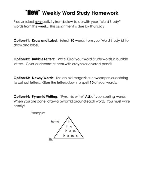 The Word Homework In Bubble Writing