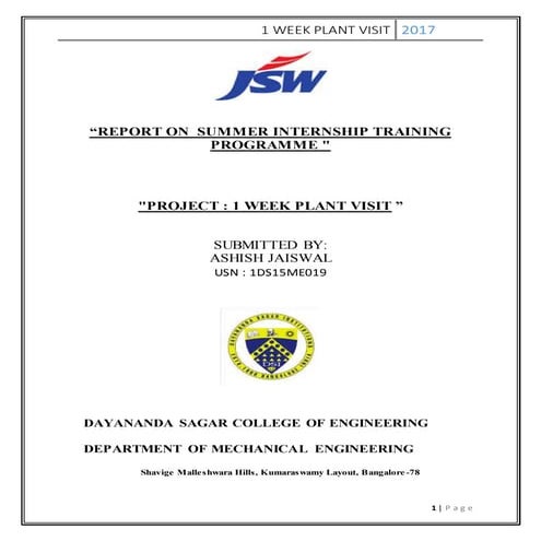 1 week plant visit | DOCX