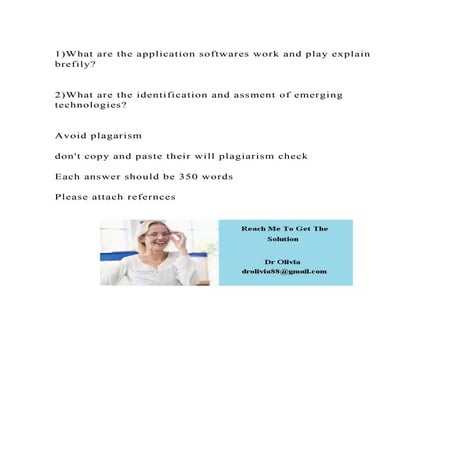 1)What are the application softwares work and play explain brefily | DOCX