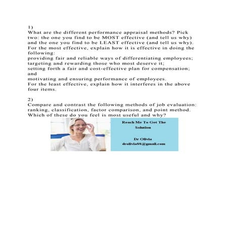 1)What are the different performance appraisal methods Pick two .docx