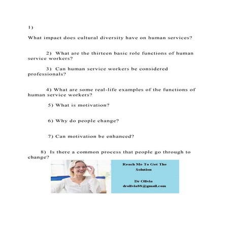 1)What impact does cultural diversity have on human services .docx
