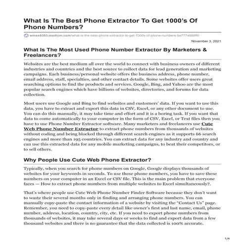 1 what is the best phone extractor to get 1000s of phone numbers | PDF