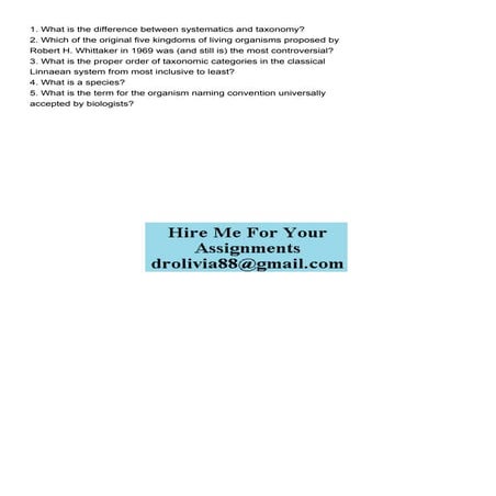 1 What Is The Difference Between Systematics And Taxonomy Pdf