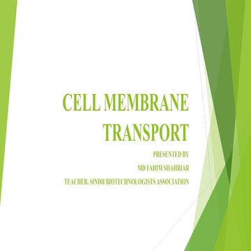 Lecture on cell membrane transport | PDF