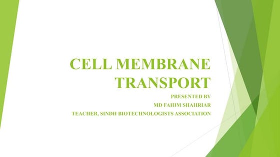 Membrane Transport System | PPT