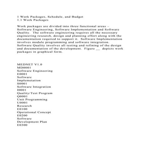 1 Work Packages, Schedule, and Budget1.1 Work PackagesWork pac.docx