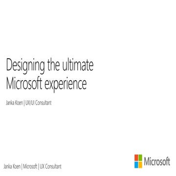 World Usability Day 2014 Slovakia - Janka Koen, Microsoft Austria - User Experience a Microsoft ...