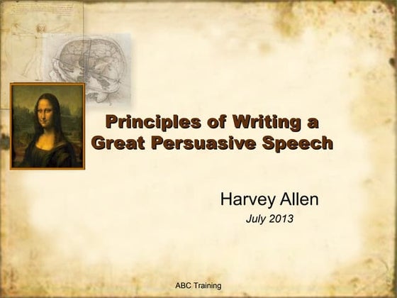 The persuasive speech | PPT