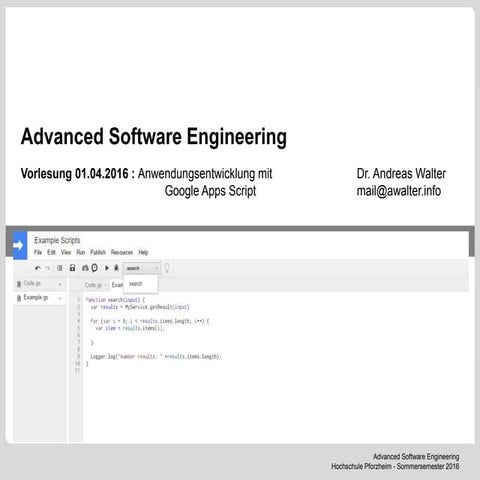 Application development using Google Apps Script | PPT