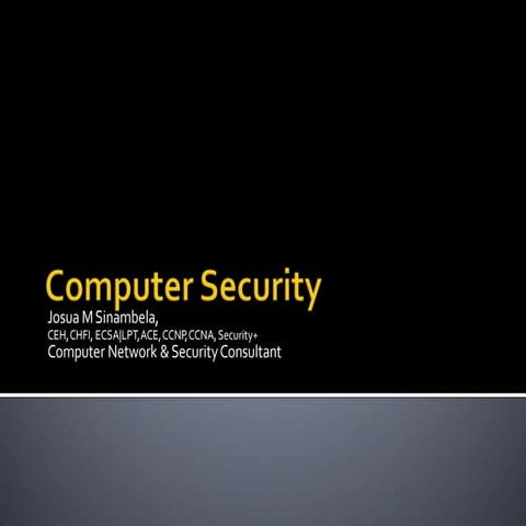 Computer security by josua m sinambela | PPT