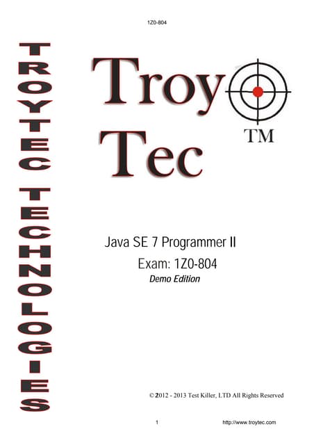 1z0 804 Exam Java Se 7 Programmer Ii Pdf 8134