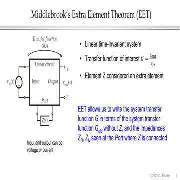 middle brook extra element theorem slides | PDF