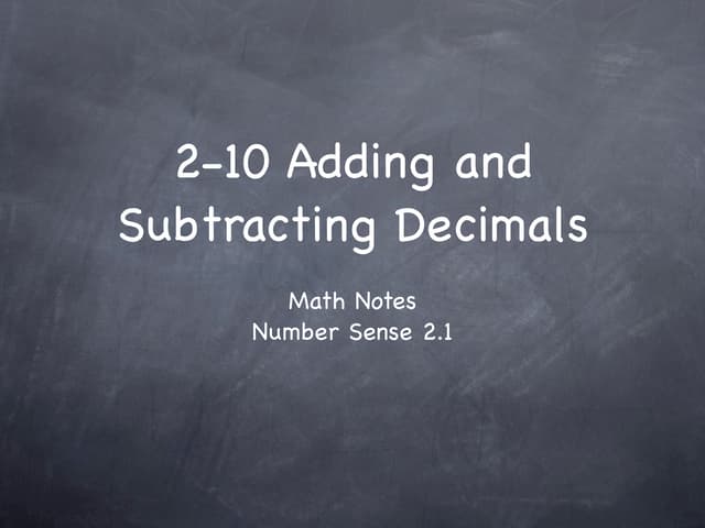 Decimals Add and Subtract | PPT