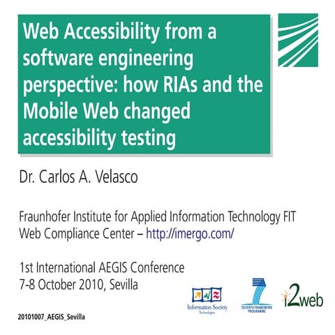 Web accessibility from a software engineering perspective: how RIAs and ...