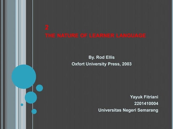 Stages of Learner Language Development | PPT