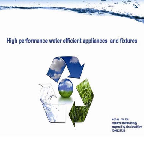 water efficient fixtures | PPTX