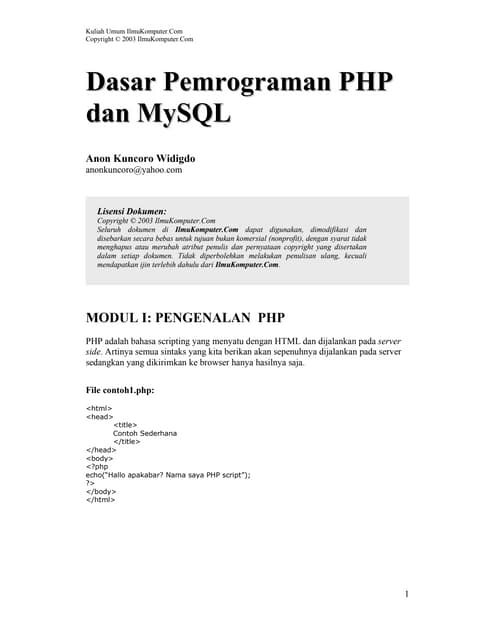 2 Dasar Program Php Mysql Pdf
