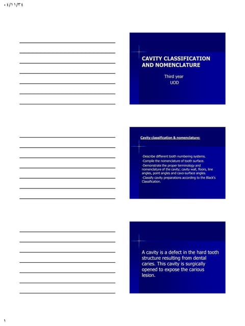 Classification of cavity cutting | PPTX | Dental Health | Diseases and ...