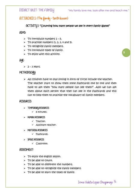 Family lesson 1 lesson plan | PDF
