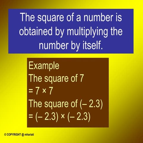 2.1a the squares ofa number