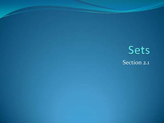 Sets Class XI Chapter 1 | PPTX | Physics | Science